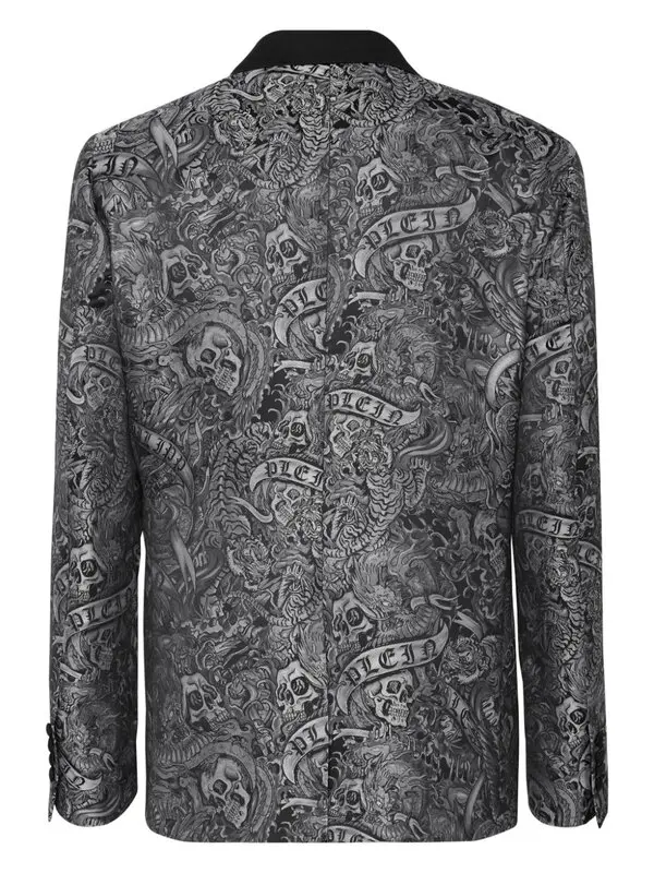 Philipp Plein Tattoo-print Twill Blazer