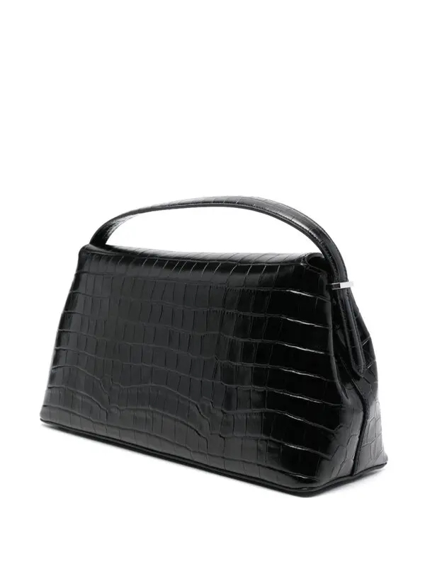 TOTEME T-lock Croc-embossed Top Handle Bag - Black