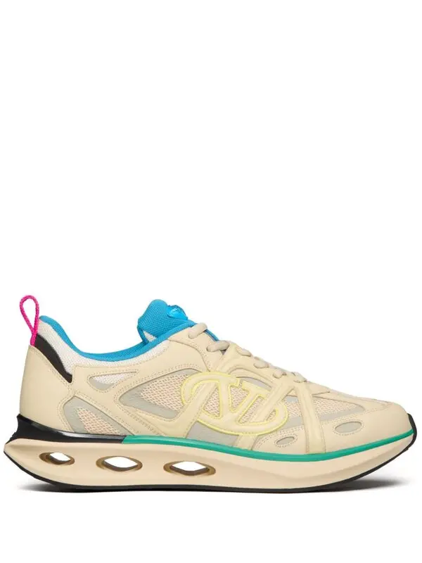 Valentino Garavani Vlogo Easyjog Leather Sneakers - Neutrals