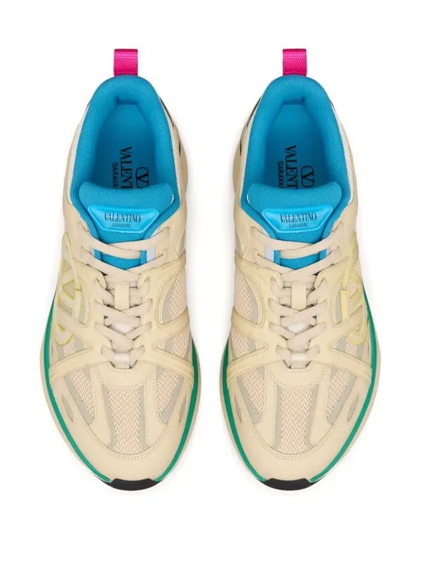 Valentino Garavani Vlogo Easyjog Leather Sneakers - Neutrals