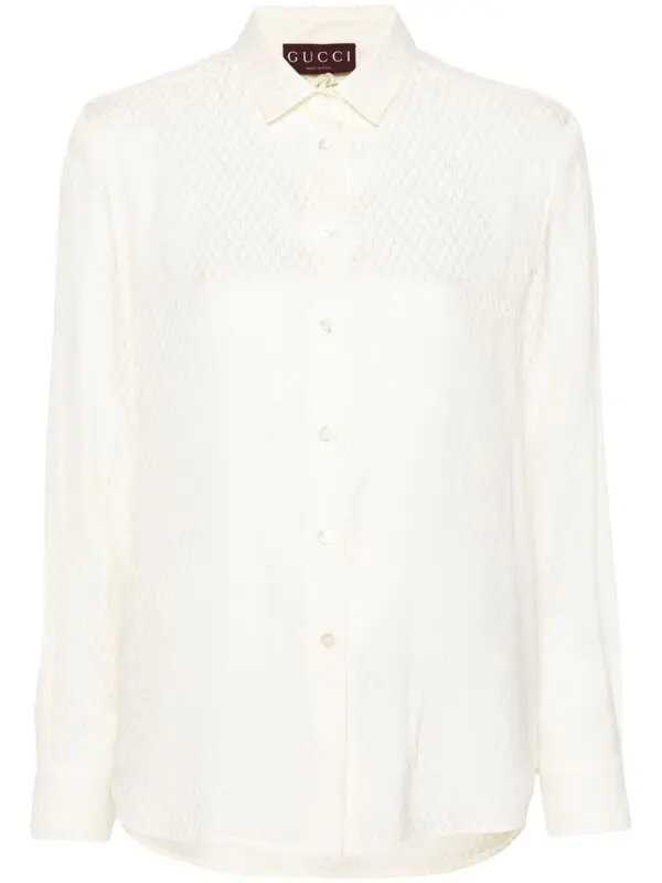 Gucci Logo-jacquard Silk Shirt