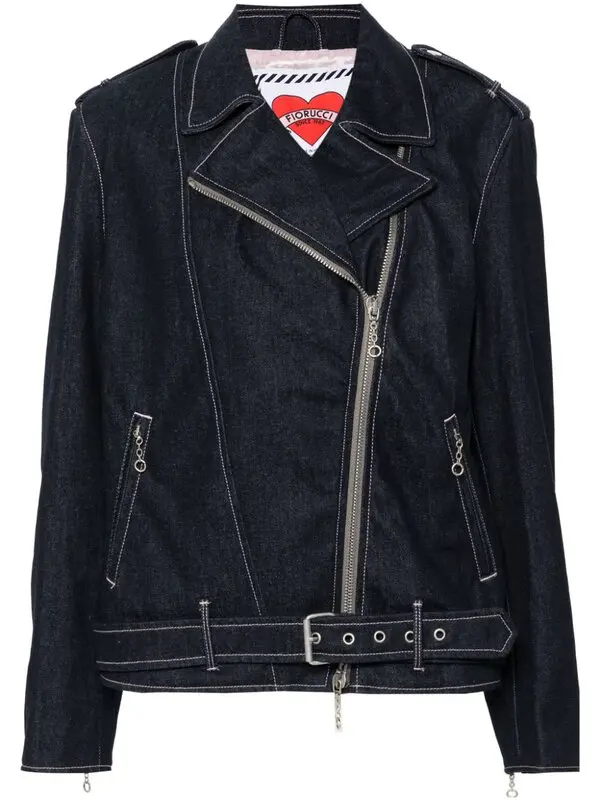 Fiorucci Zip-up Denim Biker Jacket