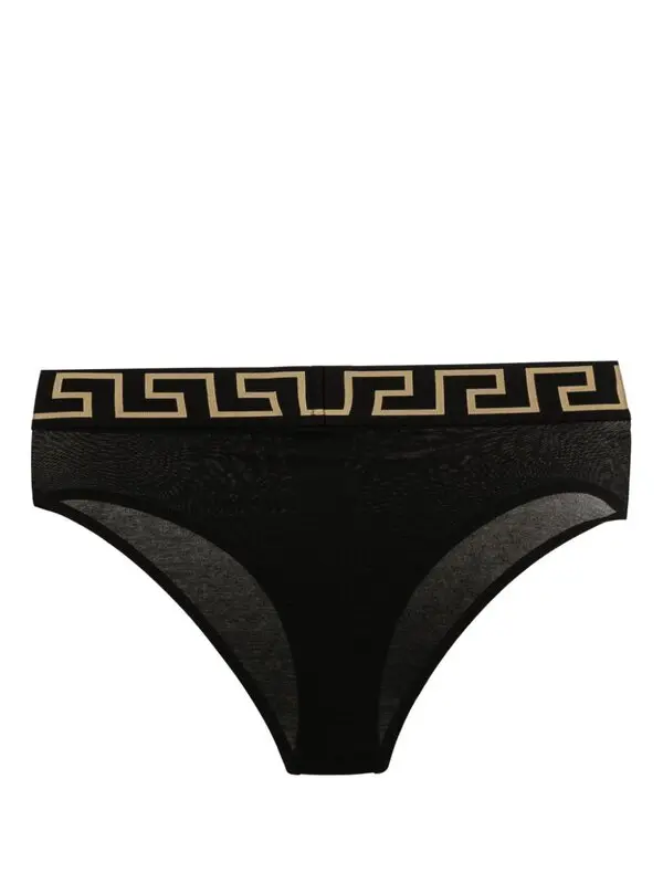 Versace Greca-detail Jersey Thong