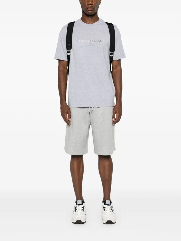 Brunello Cucinelli Slogan-print Mélange T-shirt
