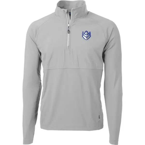 Cutter & Buck Saint Louis Billikens Adapt Eco Knit Hybrid Recycled Quarter-zip Pullover Top - Silver