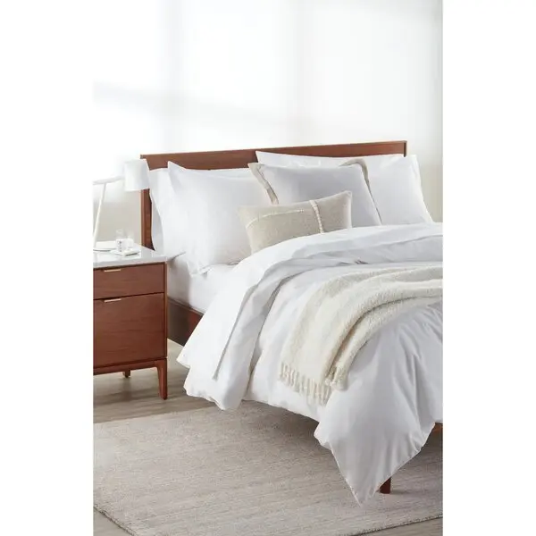 Nordstrom Organic Cotton Percale Duvet Cover & Shams Set - White