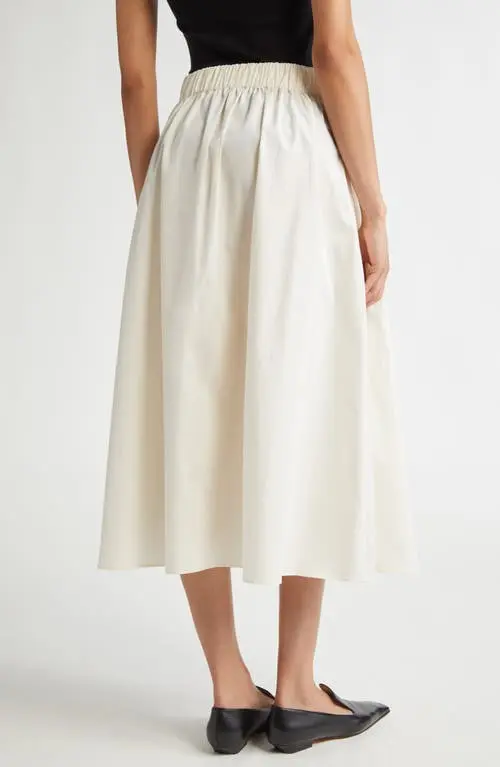 Maria Mcmanus Pleat Front Sateen Midi Skirt