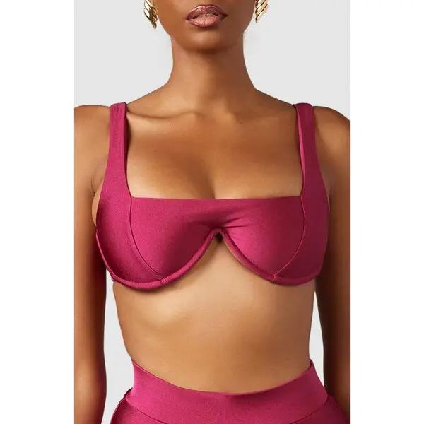 MBM SWIM Chance Bikini Top - Berry