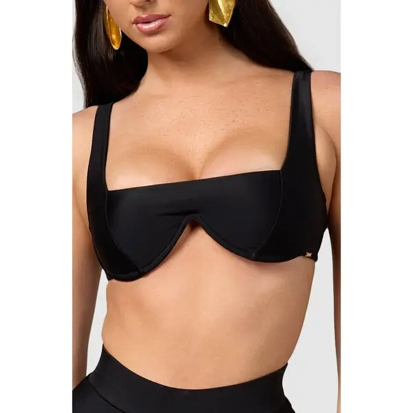MBM SWIM Chance Bikini Top - Black