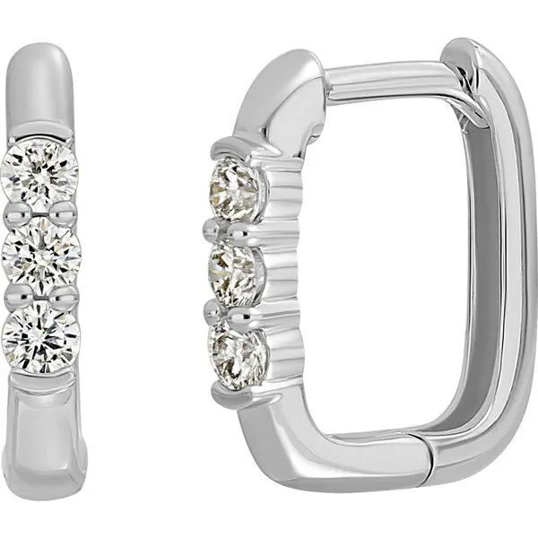 Bony Levy Varda Diamond Square Hoop Earrings - 18k White Gold/ Diamond