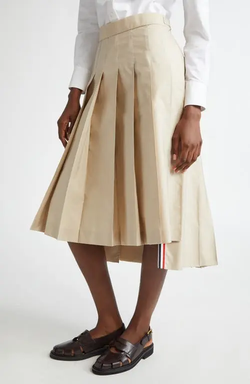 Thom Browne Drop Back Pleated Skirt - Khaki
