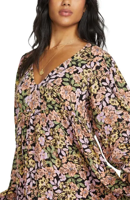 Billabong Easy Livin' Floral Long Sleeve High-Low Dress In Green Floral  Multi - 45% Off | Editorialist