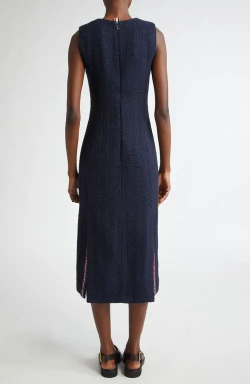 Thom Browne Textured Weave Sleeveless Midi Dress