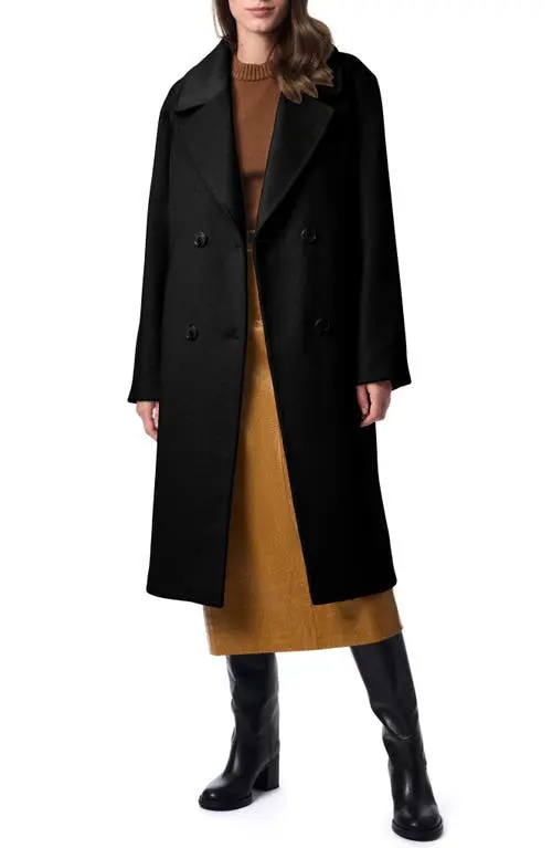 Bernardo Relaxed Double-breasted Felted Coat - Black