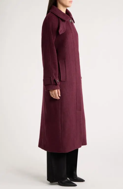 Bernardo Relaxed Double-breasted Felted Coat - Cherry Lacquer