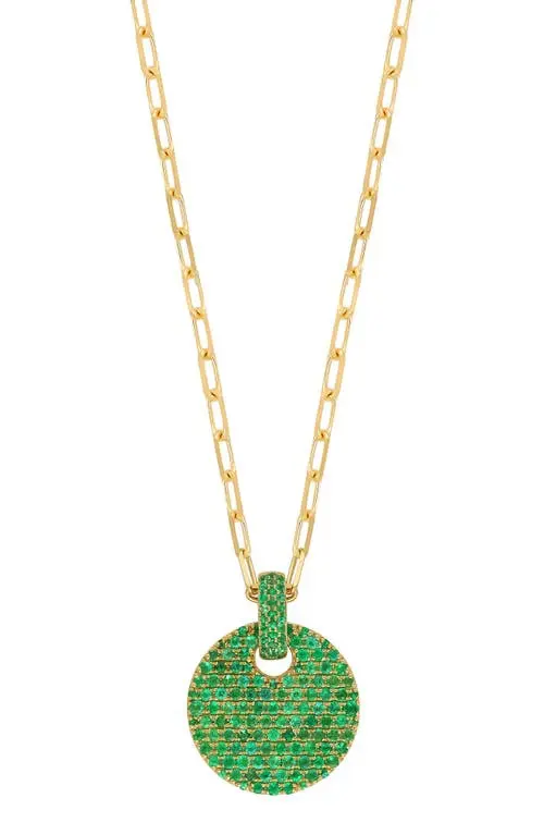 Bony Levy El Mar Gemstone Pavé Pendant Necklace - 18k Yellow Gold/emerald