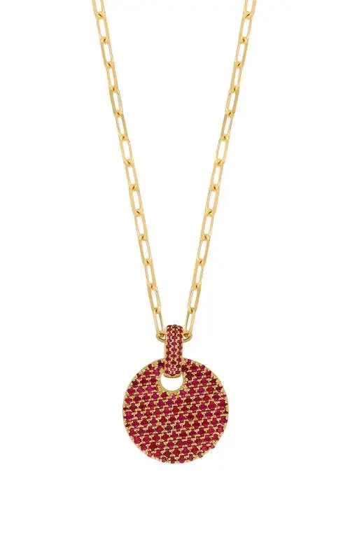 Bony Levy El Mar Gemstone Pavé Pendant Necklace - 18k Yellow Gold/ruby