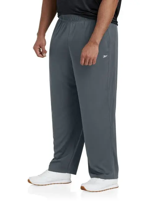REEBOK Big & Tall Performance Double-knit Open-hem Pants - Graphite
