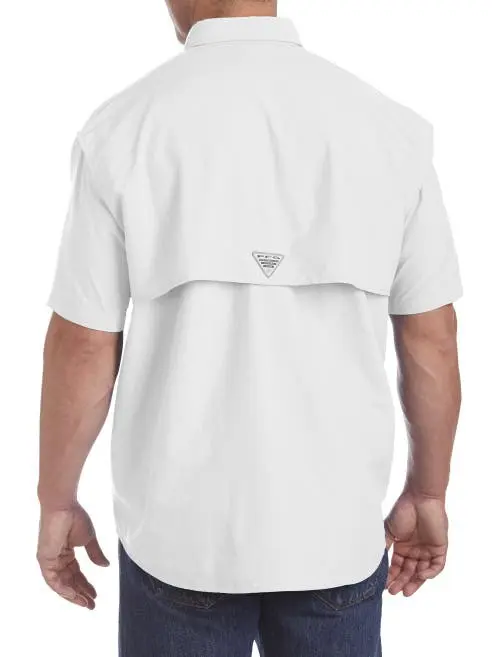 Columbia Big & Tall Pfg Bahama Ii Short-sleeve Sport Shirt - White