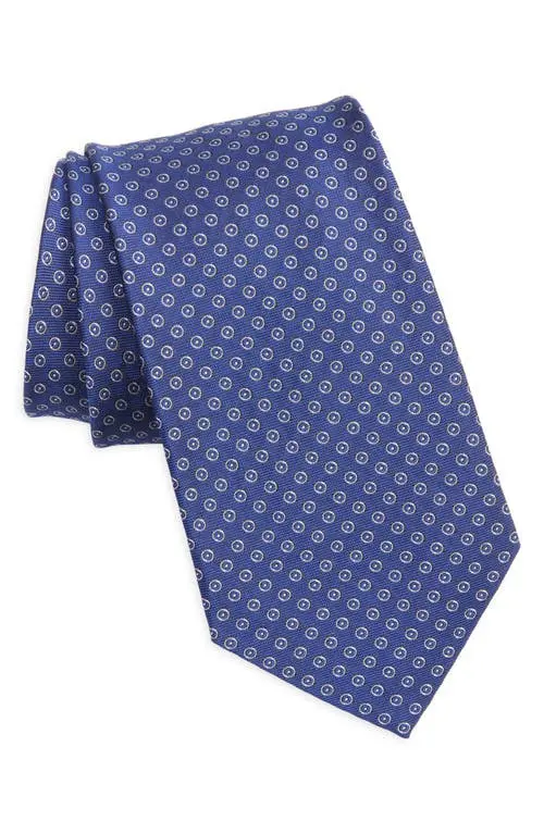 Ralph Lauren Purple Label Bond St. Medallion Silk Tie - Blue