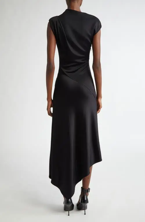alexander mcqueen jersey dress Alexander McQueen Black Printed Jersey Fitted Dress XS