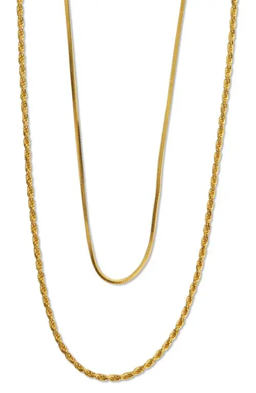 Argento Vivo Rope & Serpentine Chain Layered Necklace - Gold