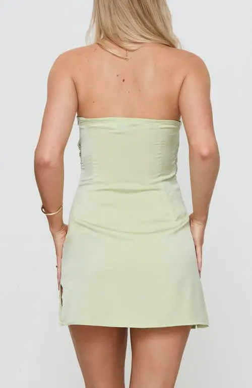 open lace back dress Princess Polly Green Short Sleeve Sweetheart Ruched Mini Bodycon Dress –  Brie main image 0