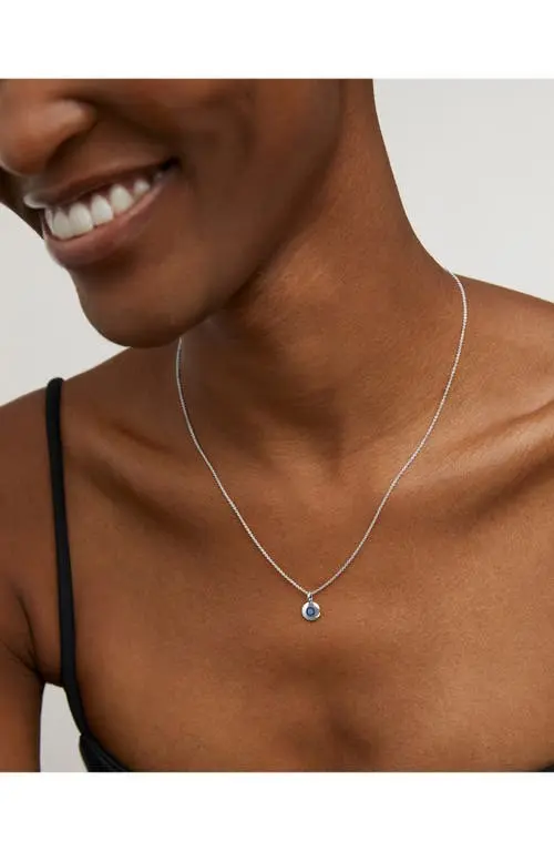 Monica Vinader September Birthstone Sapphire Pendant Necklace - Silver
