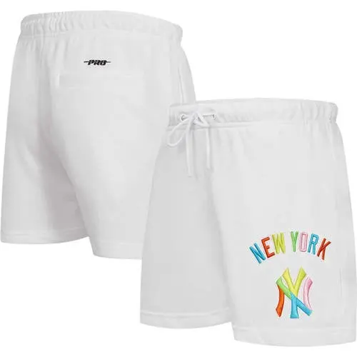 PRO STANDARD New York Yankees Washed Neon Shorts - White