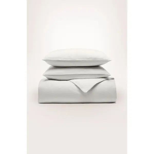 BOLL & BRANCH Organic Cotton Ottoman Rib Duvet Cover & Shams Set - White