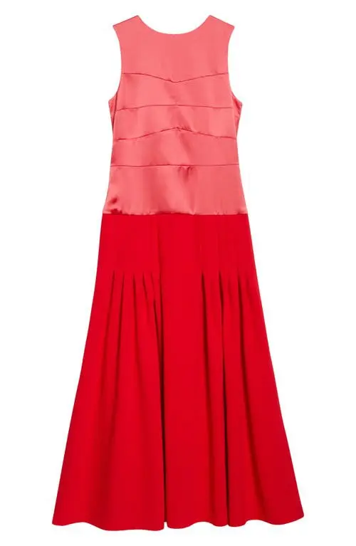 Molly Goddard Ebba Drop Waist Mixed Media Dress In Pink Red - 70% Off |  Editorialist