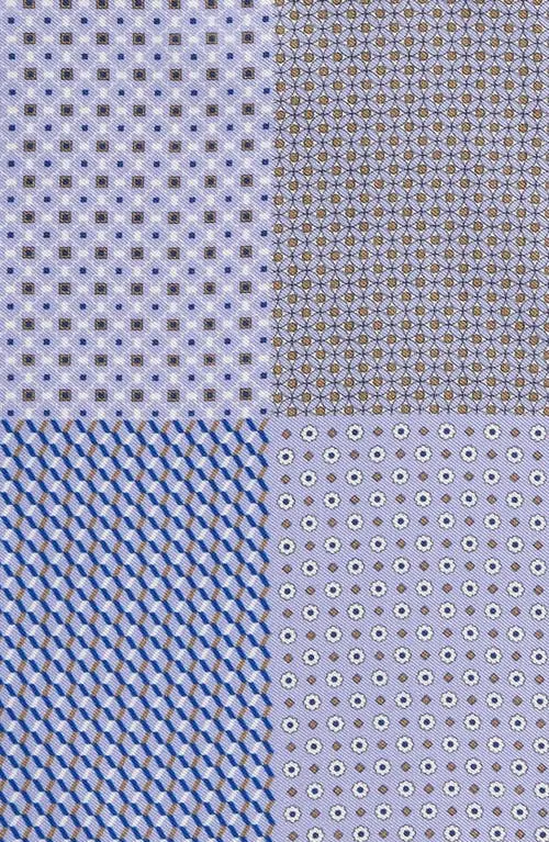 Eton Quadrant Silk Pocket Square - Purple