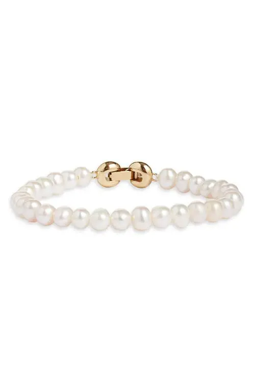 Jenny Bird Noa Beaded Freshwater Pearl Bracelet - Gold/pearl