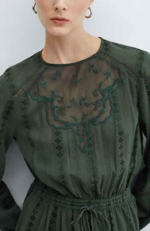 mango green lace dress Coastal Luxe Stripe Midi Dress in Green M / Green