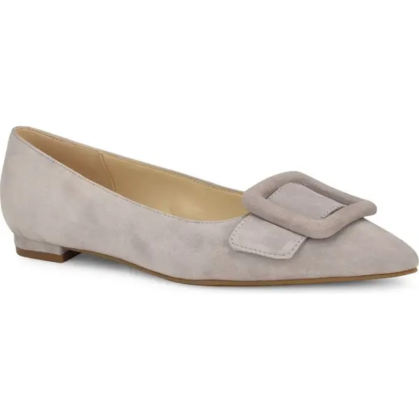 Nine West Jesike Pointed Toe Flat - Light Grey