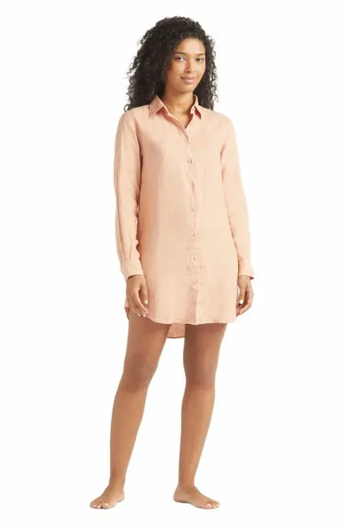 Vilebrequin Solid Linen Shirt Dress - Blush