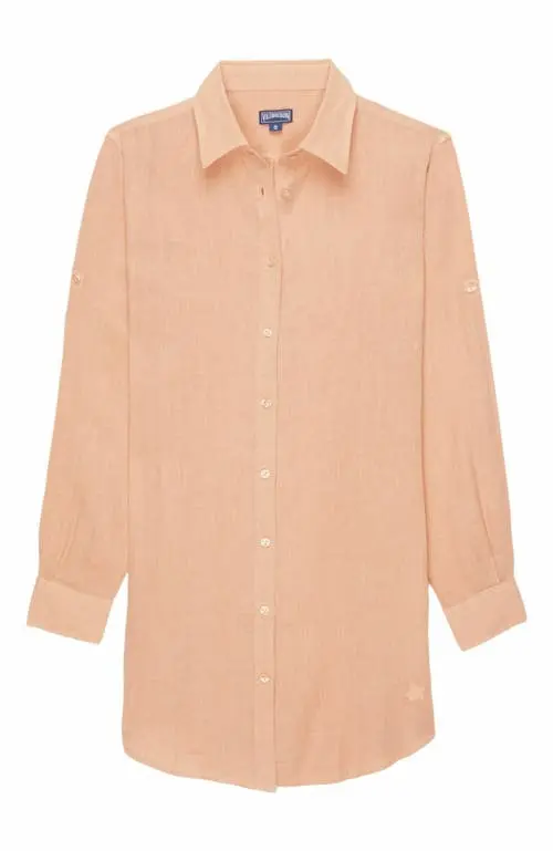 Vilebrequin Solid Linen Shirt Dress - Blush