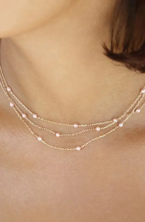 Ettika Layered Imitation Pearl Station Necklace