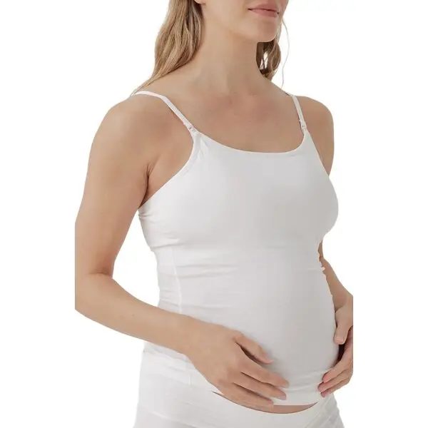 PACT Organic Cotton Maternity Nursing Camisole - White