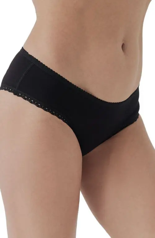 PACT Organic Cotton Lace Cheeky Hipster 3-pack - Black