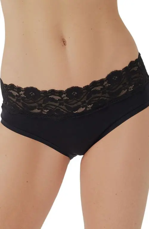 PACT Organic Cotton Lace Waist Brief 3-pack - Black