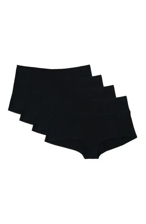 PACT Organic Cotton Maternity Foldover Brief 4-pack - Black