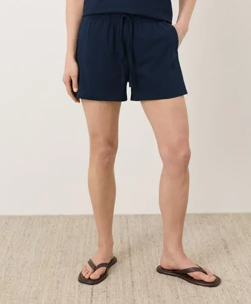 PACT Organic Cotton Cool Stretch Lounge Short - Navy Blue
