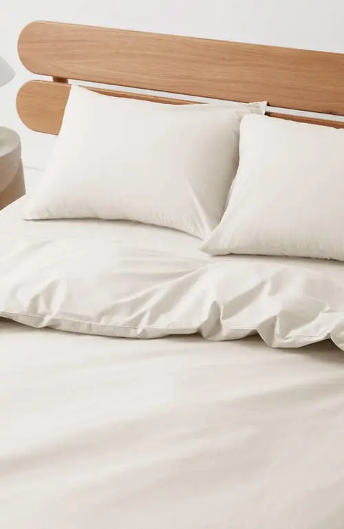 PACT Organic Room Service Sateen Duvet Cover - Bone