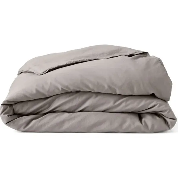 PACT Organic Room Service Sateen Duvet Cover - Dove Grey