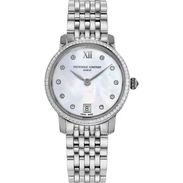 FREDERIQUE CONSTANT Slimline Diamond Bracelet Watch - Silverone