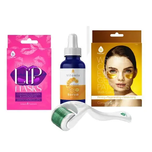 PURSONIC Vitamin C Serum & Eye Gel Patches & Lip Masks - Multicolor