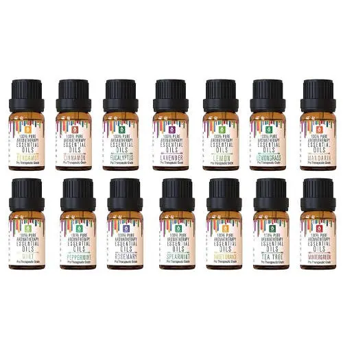 PURSONIC 14 Pack Of 100% Pure Essential Aromatherapy Oils - Multicolor