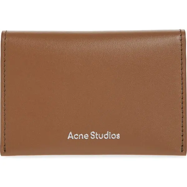 Acne Studios Leather Bifold Card Holder - Camel Brown
