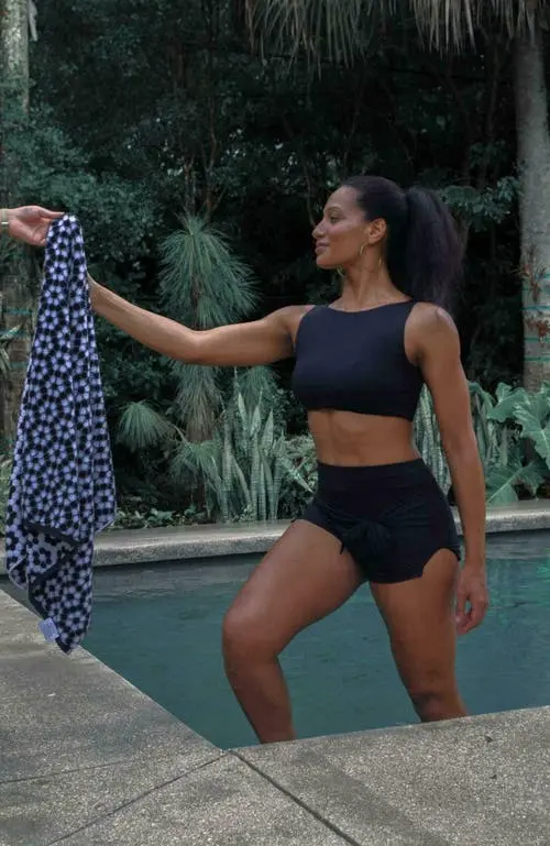 MARY MERCEDES Moe Cropped Bikini Tank - Black